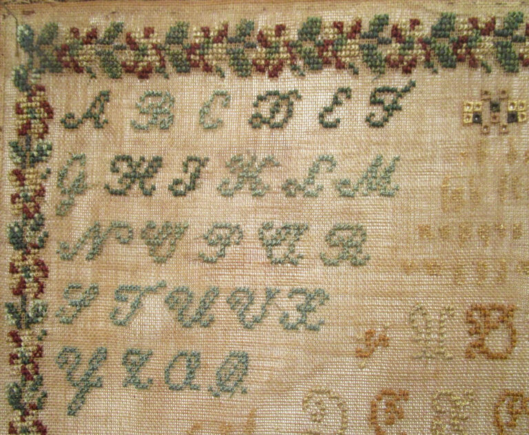 German Alphabet Sampler - Dated 1850 - Scarlet Letter