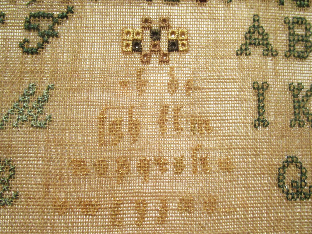 German Alphabet Sampler - Dated 1850 - Scarlet Letter